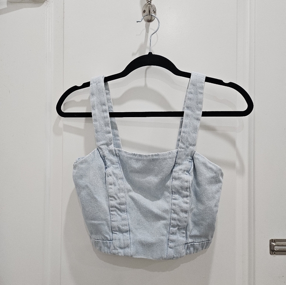 Zara | Tops | Zara Denim Crop Tank Size S | Poshmark